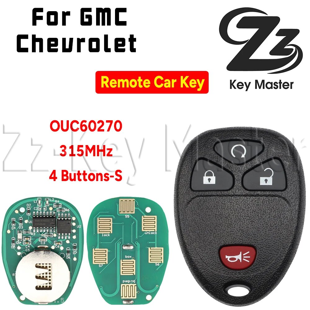Универсальный автомобильный ключ-пульт Zz Key Master OUC60270 315 МГц, 3-6 кнопок, G10 433MHZ, 1283