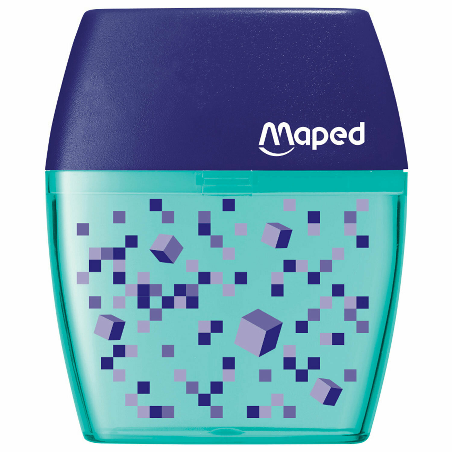 Упаковка 20 шт. Точилка с контейнером MAPED (Франция) "Pixel Party", 2 отверстия, яркий цвет корпуса, 035023