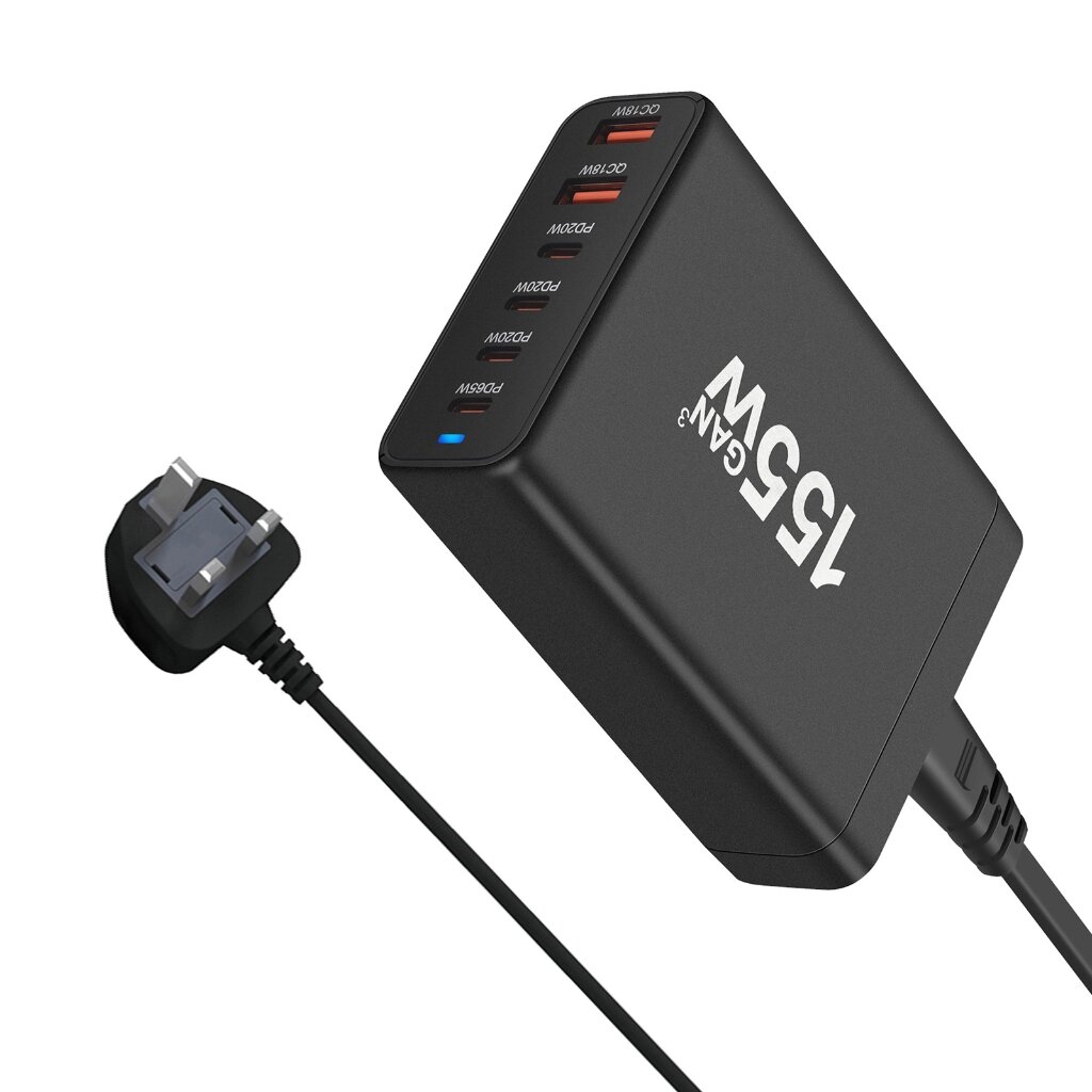 Зарядка Адаптер питания Зарядная станция с 6 портами настольного быстрого зарядного устройства USB Type C