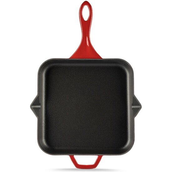 Сковорода Hosse HS K KTV квадратная, 28х28 см, чугун, красный (825528)