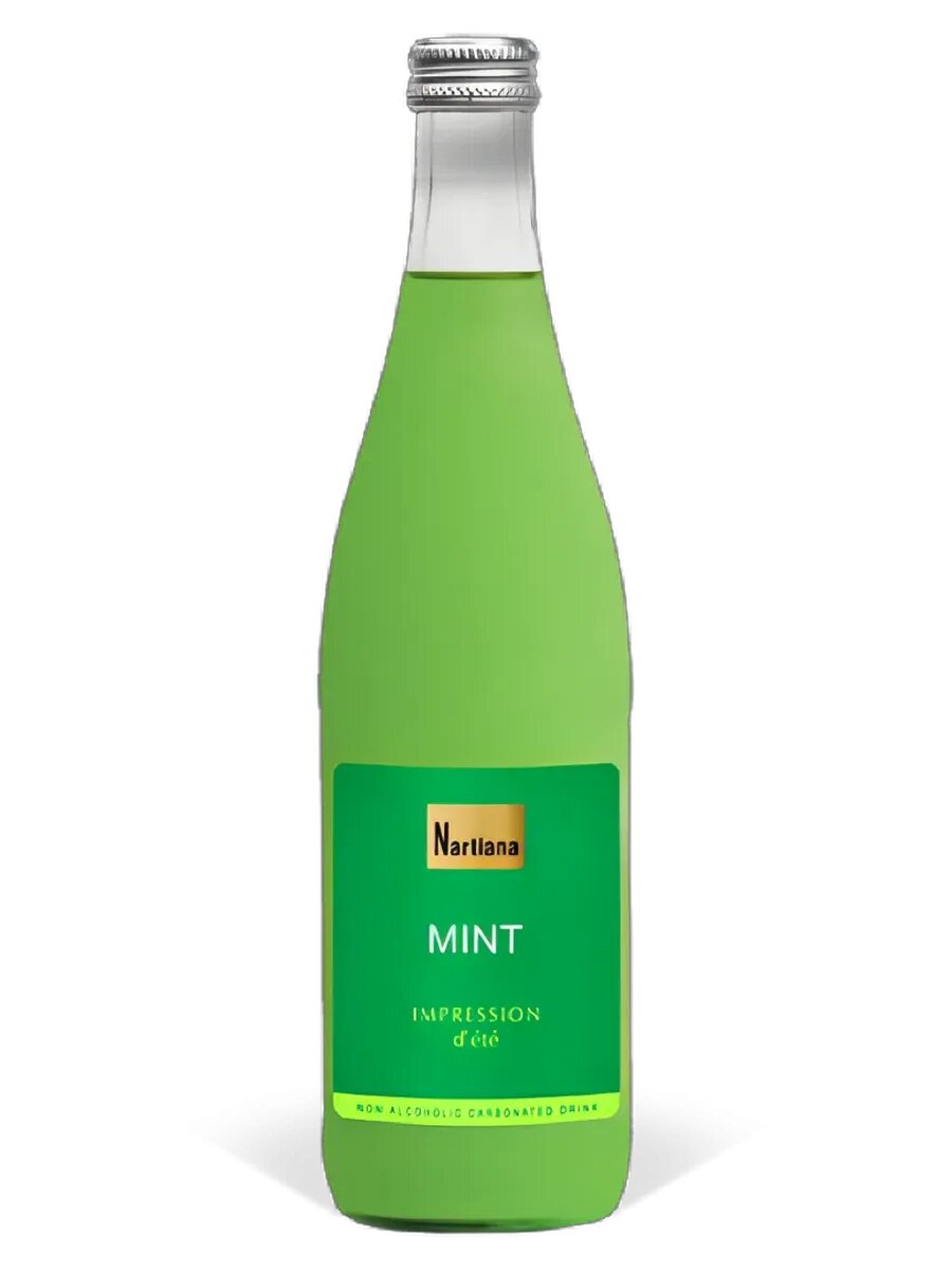 Лимонад Nartiana "Мята", газированный, 0,5л, в стеклянной бутылке, 4шт