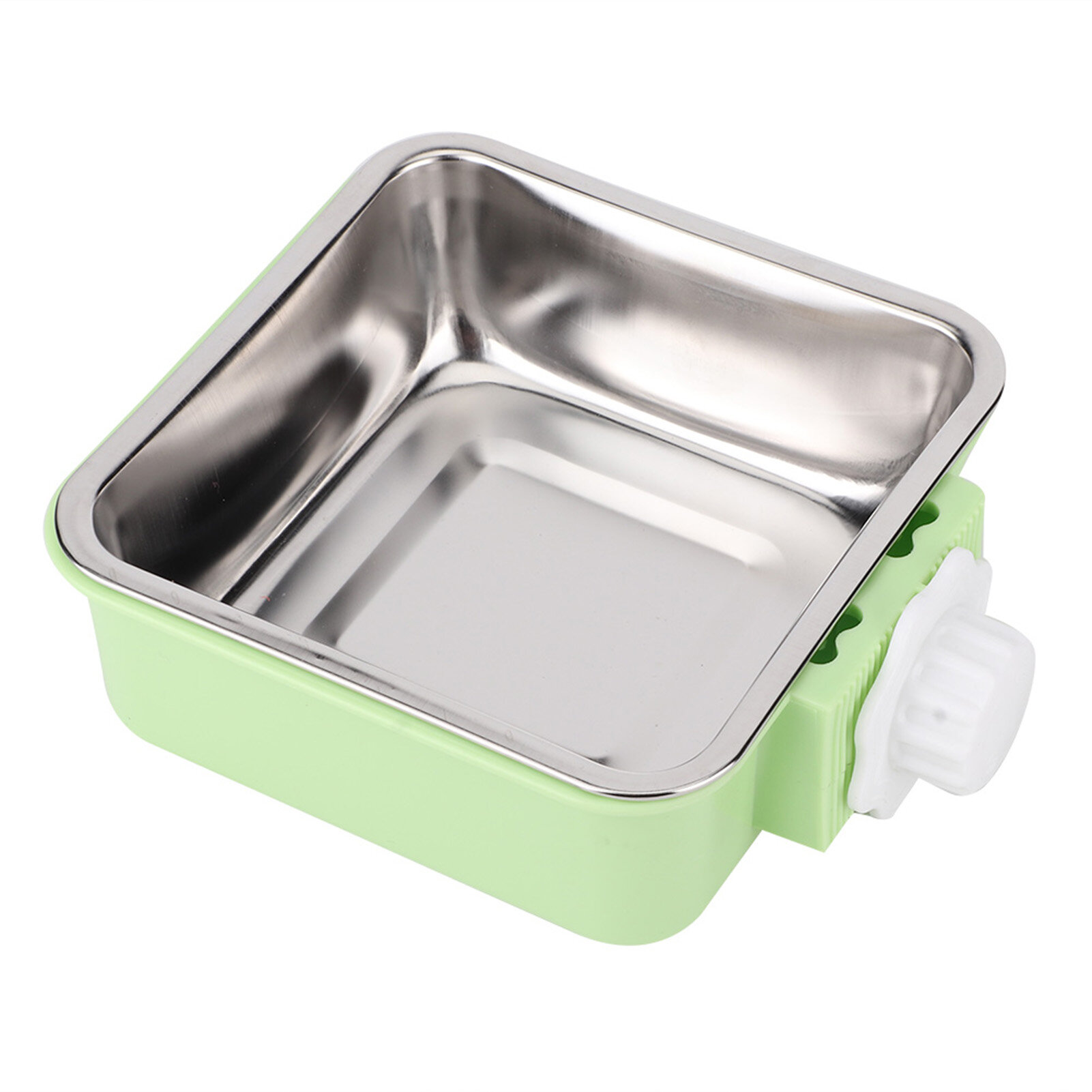 Подвесная кормушка для домашних животных, миска для корма для кошек, маленьких собак, большой вместимости, зеленая квадратная.