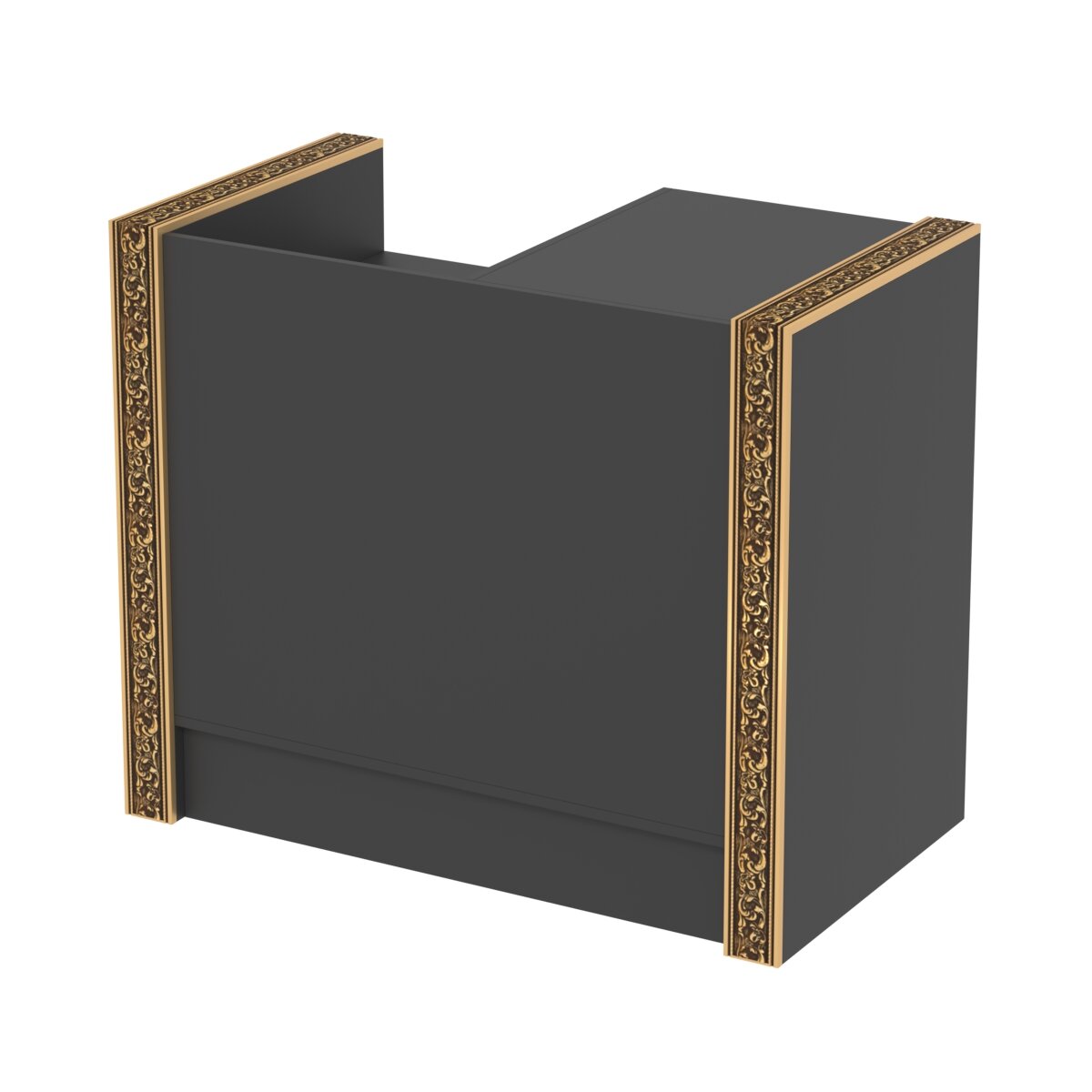 Недорогой кассовый прилавок с ящиками и декоративными молдингами №ПДМ-К2, Черный