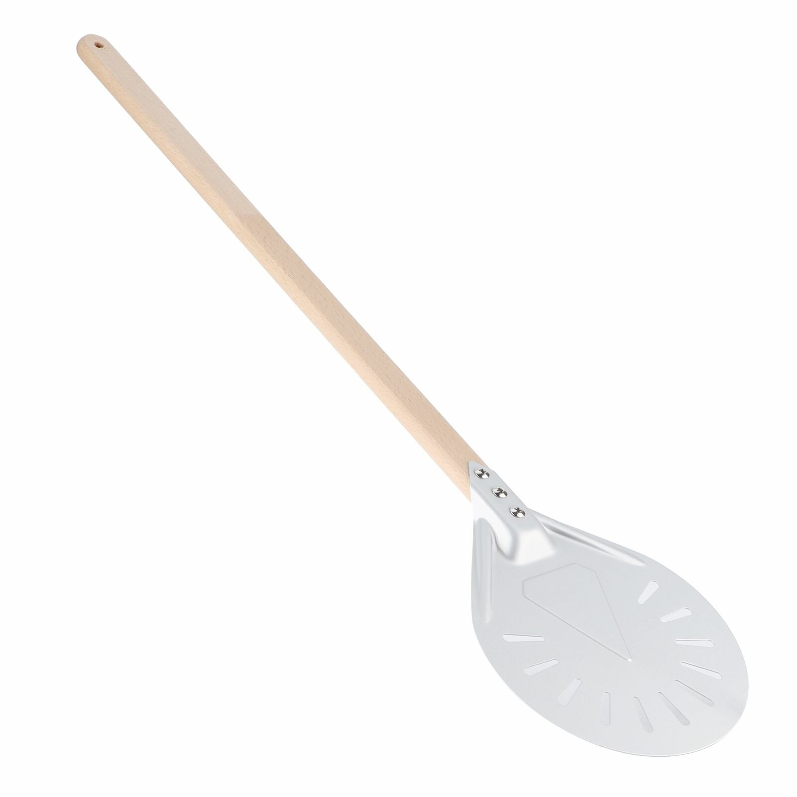 Лопата для пиццы со съемной деревянной ручкой 60 см, нескользящая круглая лопатка для пиццы, кухонная утварь (8 дюймов)