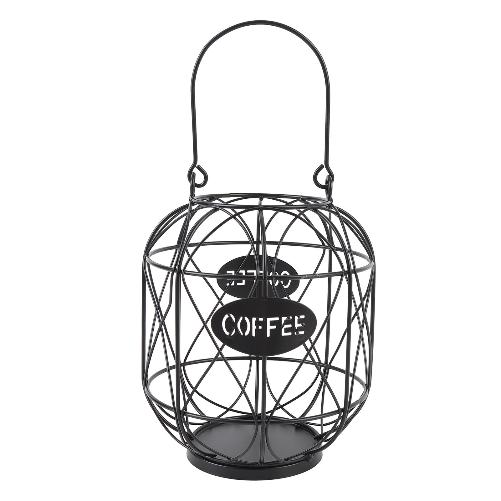 Держатель для кофейных капсул, органайзер для кухонной столешницы, корзина для хранения кофейных капсул, аксессуары для кофейного бара, утяжеленная основа, железный каркас, черный цвет