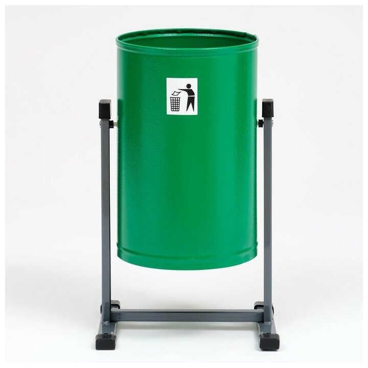 Урна для мусора «Уралочка Бюджет», уличная, 21 л, 35×55×26,5 см, бак 0,6 мм, зелёная