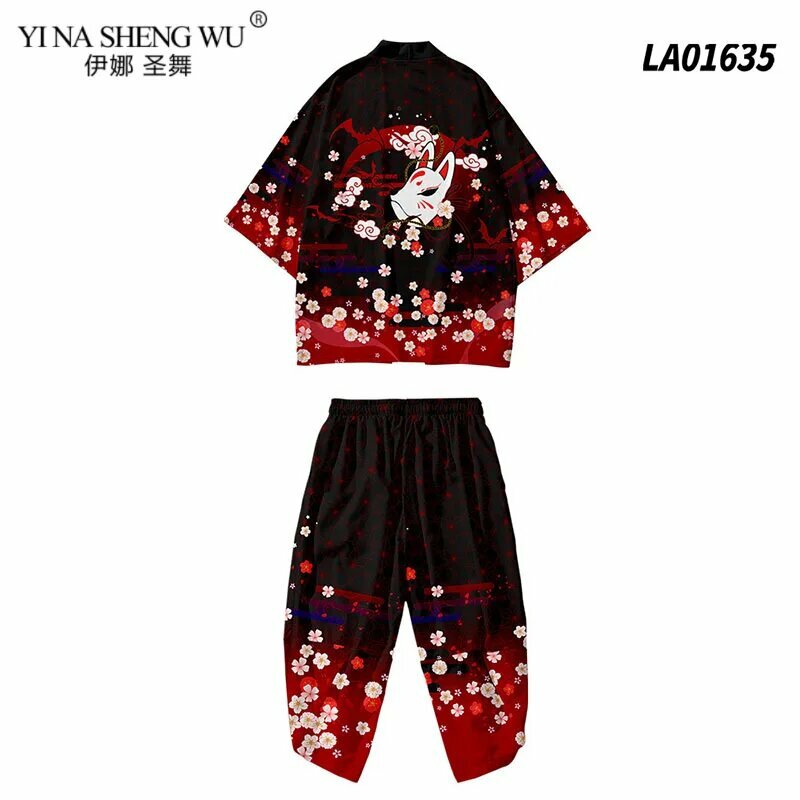 Мужское винтажное кимоно Haori с брюками М, 16