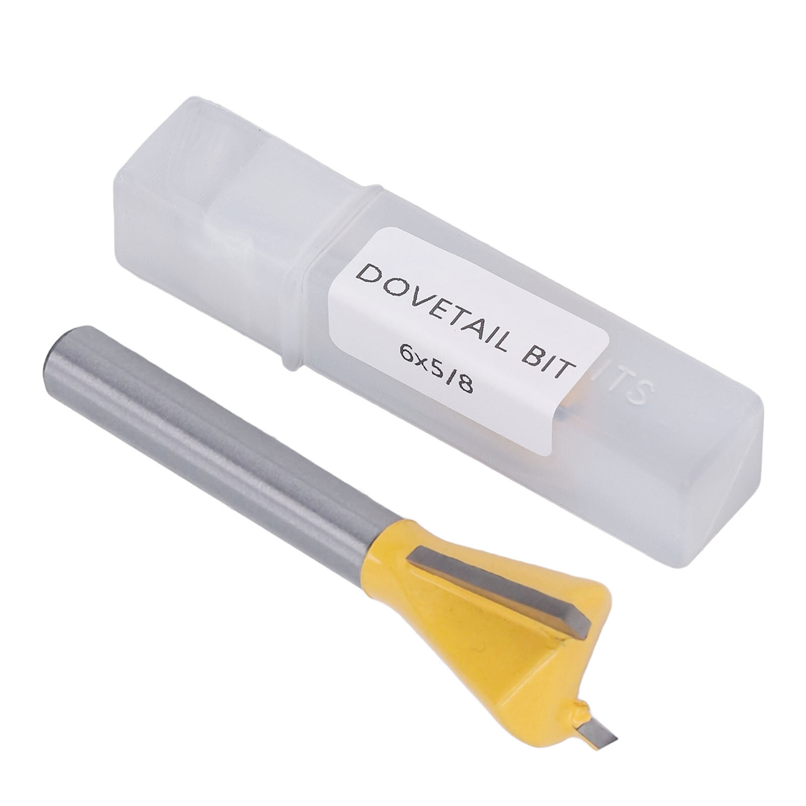Долото с Ласточкиным Хвостом 6 мм Хвостовик Из Карбида Вольфрамового Сплава С Покрытием PTFE Деревообрабатывающий Маршрутизатор Фреза Желтый 5/8