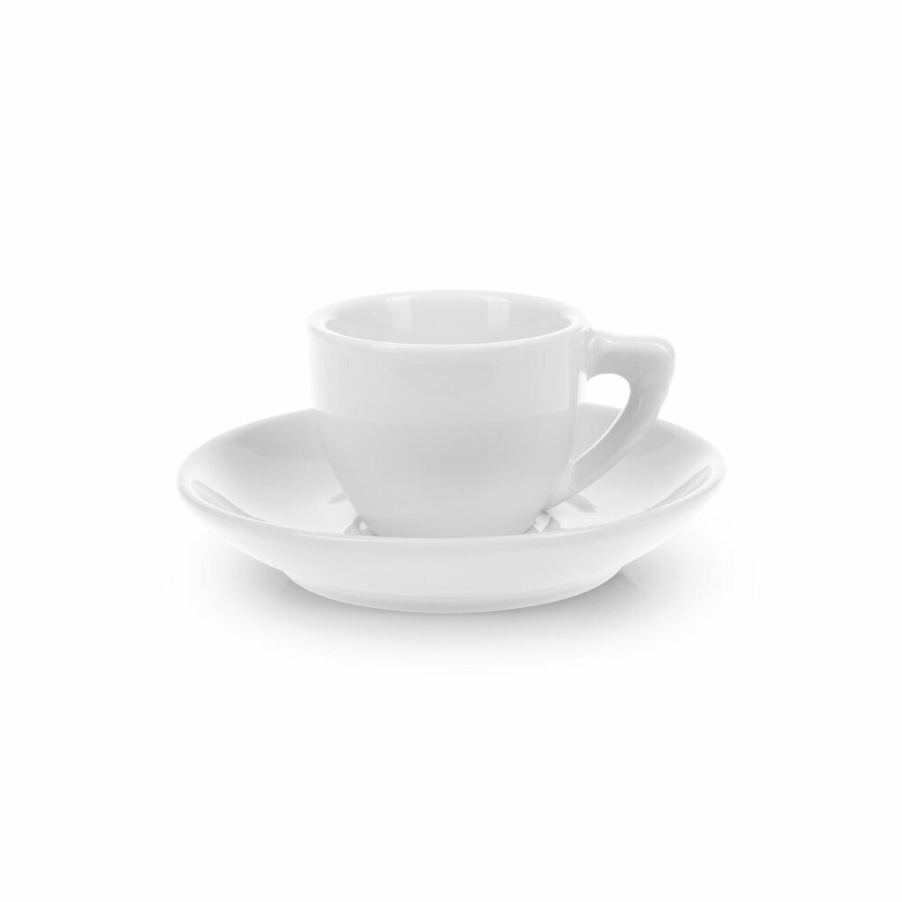 Набор кофейной пары из фарфора 70 мл с чашкой и блюдцем белый