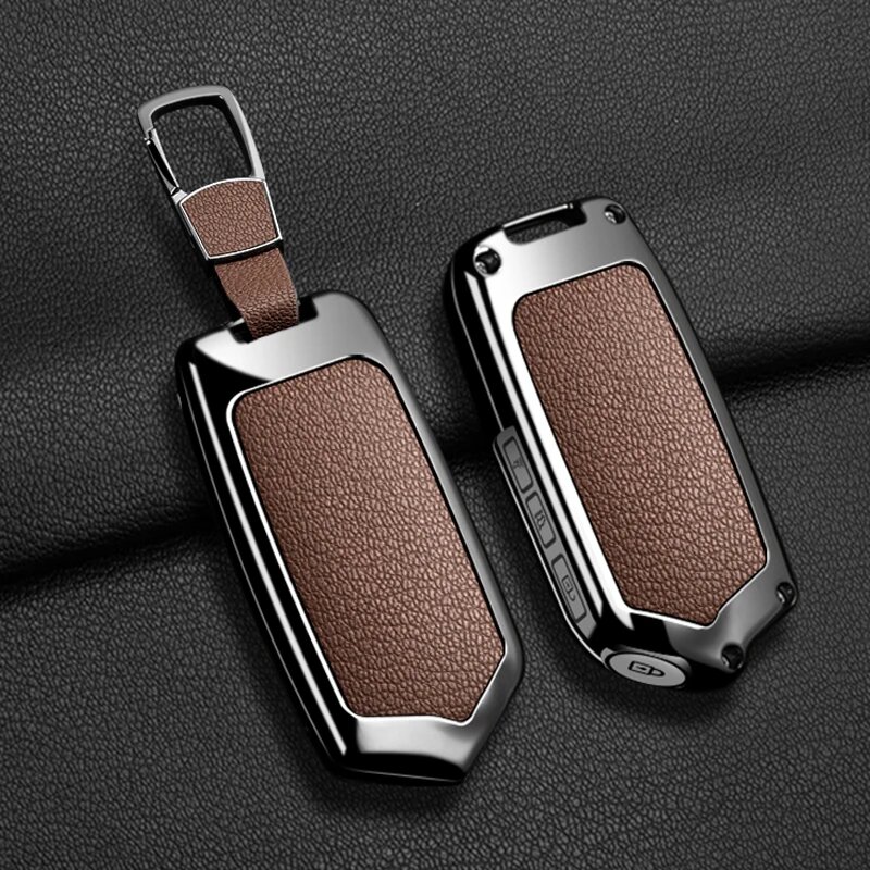 Чехол-брелок для ключа Kia K900 Stinger 2017-2020, Style 1 Brown