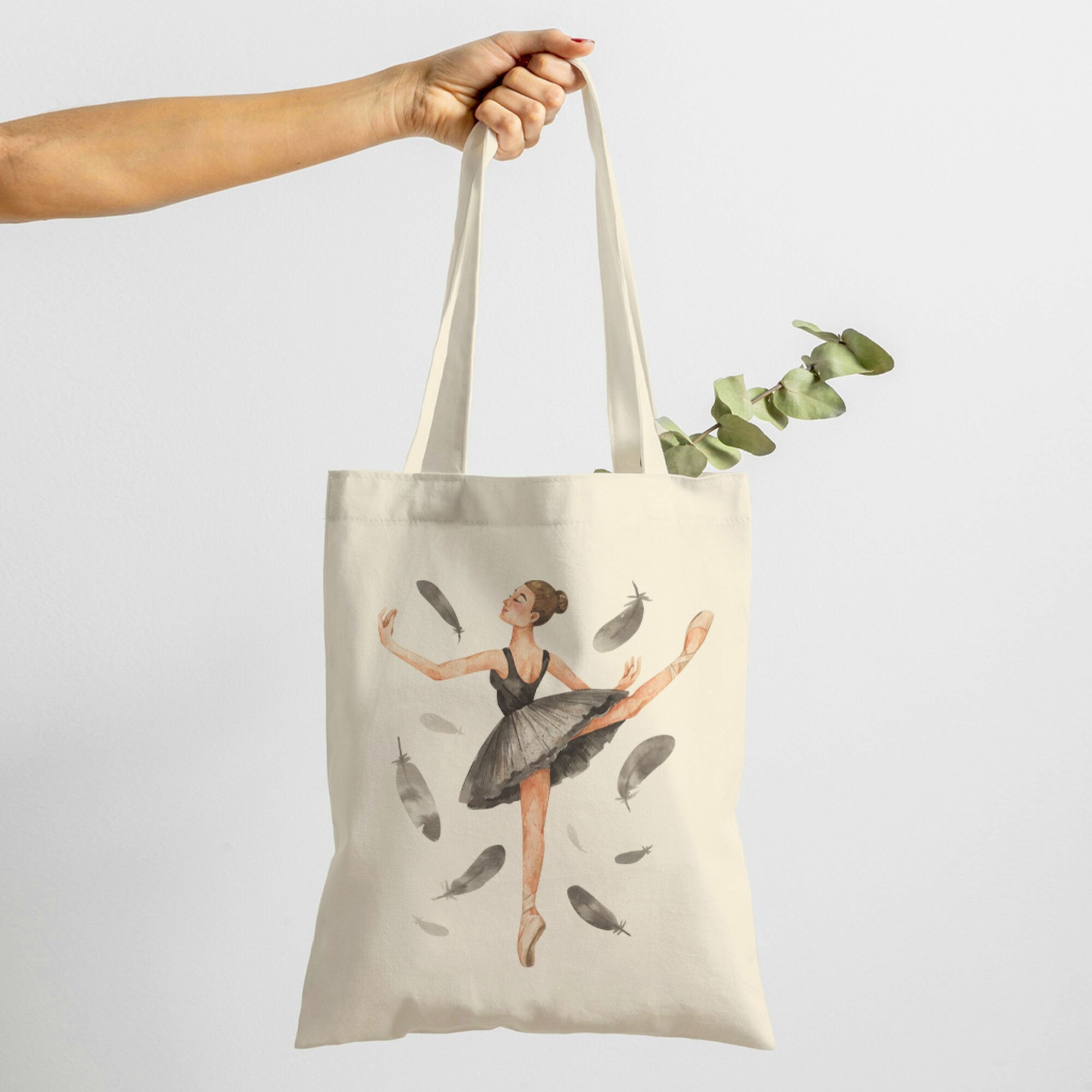 Сумка шоппер шоппер с принтом "Черный лебедь", шопер авоська холщовая с рисунком в подарок