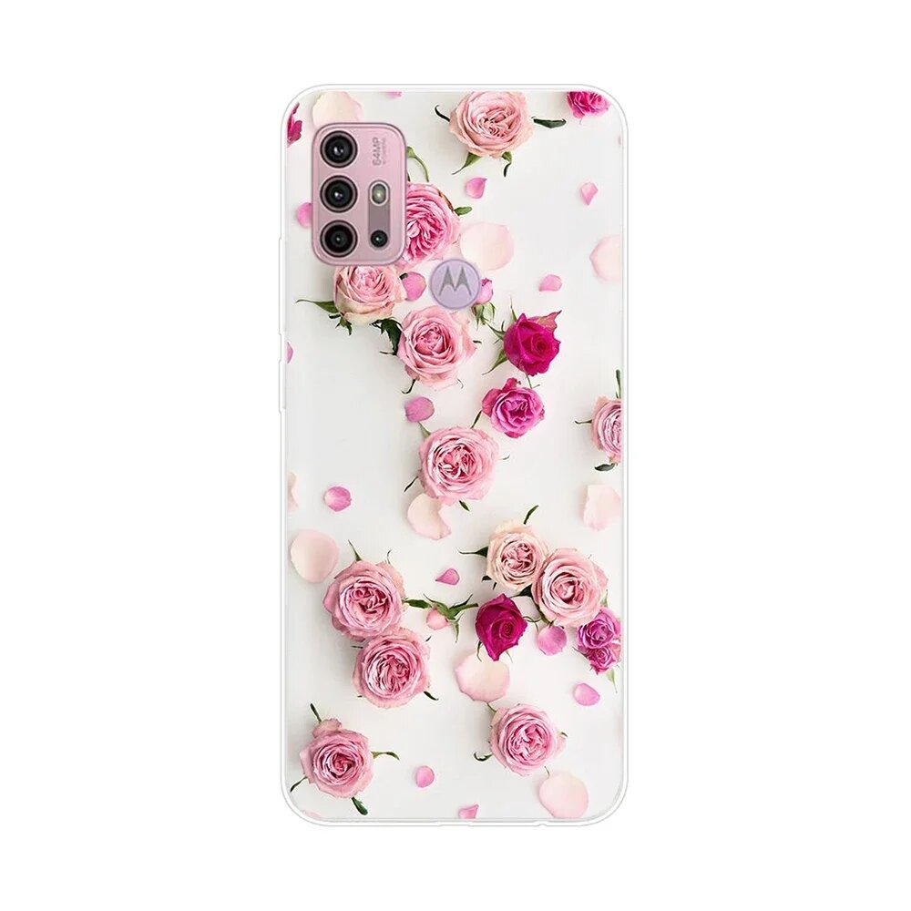 Для Motorola Moto G30 чехол Daisy Funda противоударный мягкий Розовый, 01597, For Moto G30