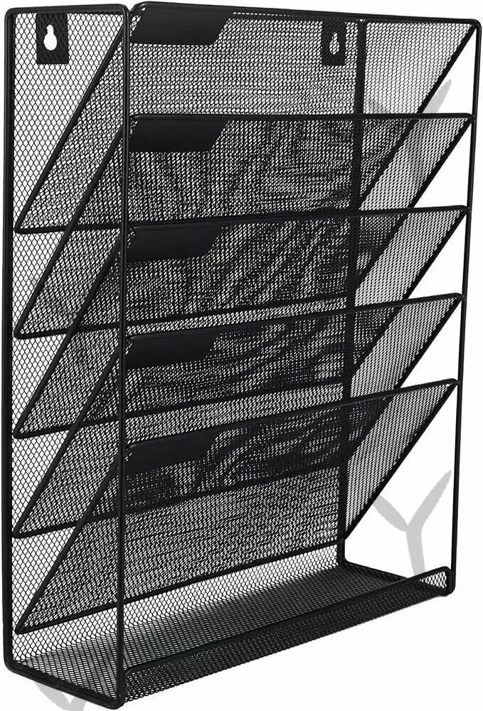 Органайзер для канцелярии, лоток для бумаг вертикальный, металлический, 6 уровней, А4