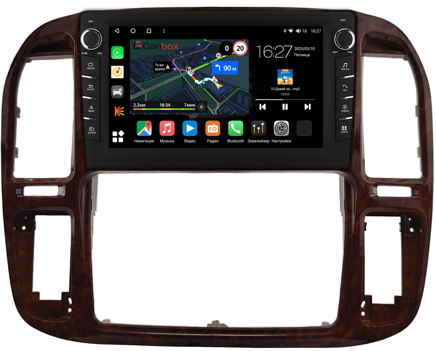 Штатная магнитола Lexus LX 470 1998-2002 (авто без экрана) Canbox M-Line 7831-9-0442 Android 10 (4G-SIM, 2/32, DSP, IPS) С крутилками