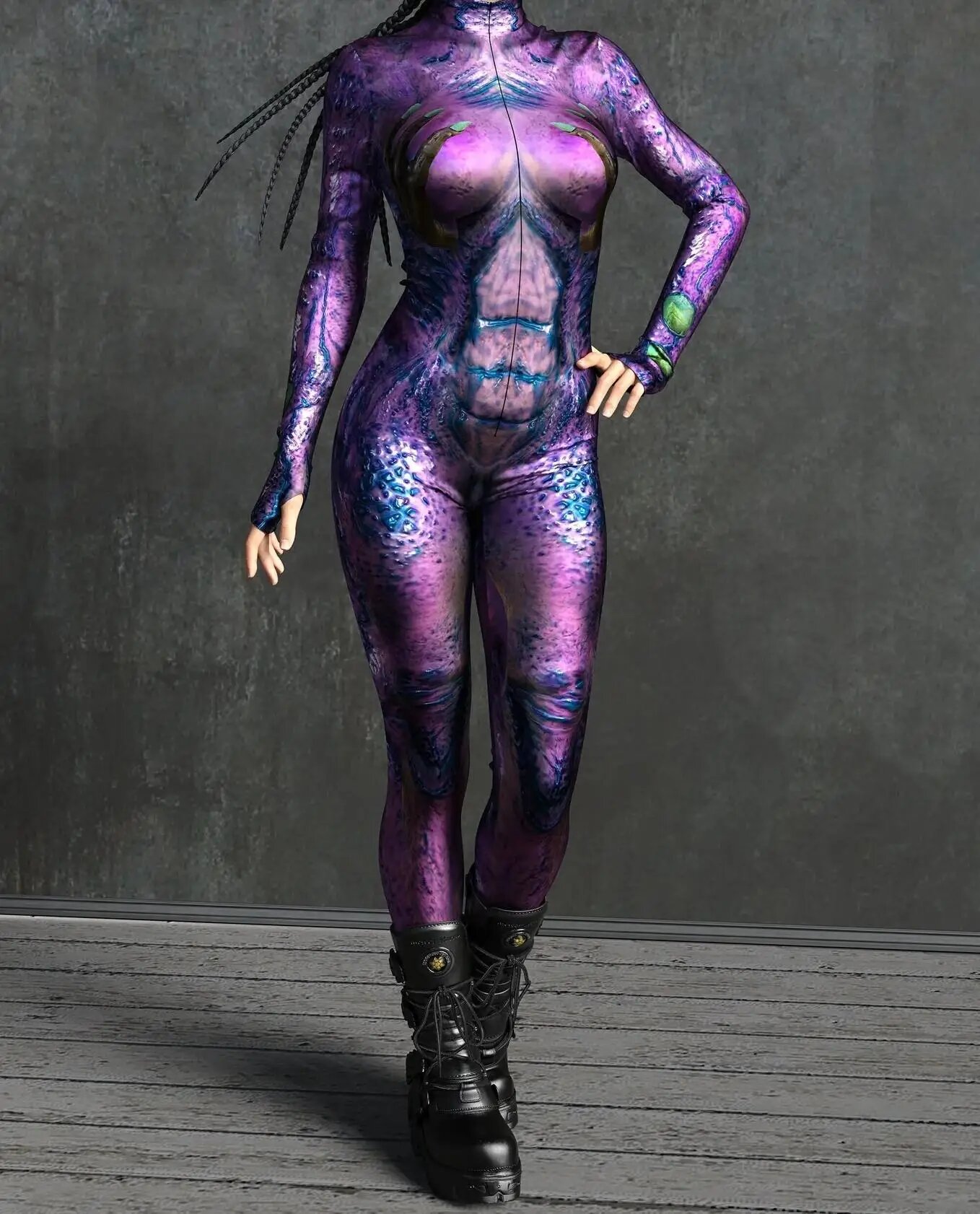 Женский панк комбинезон «Ужасы монстров»