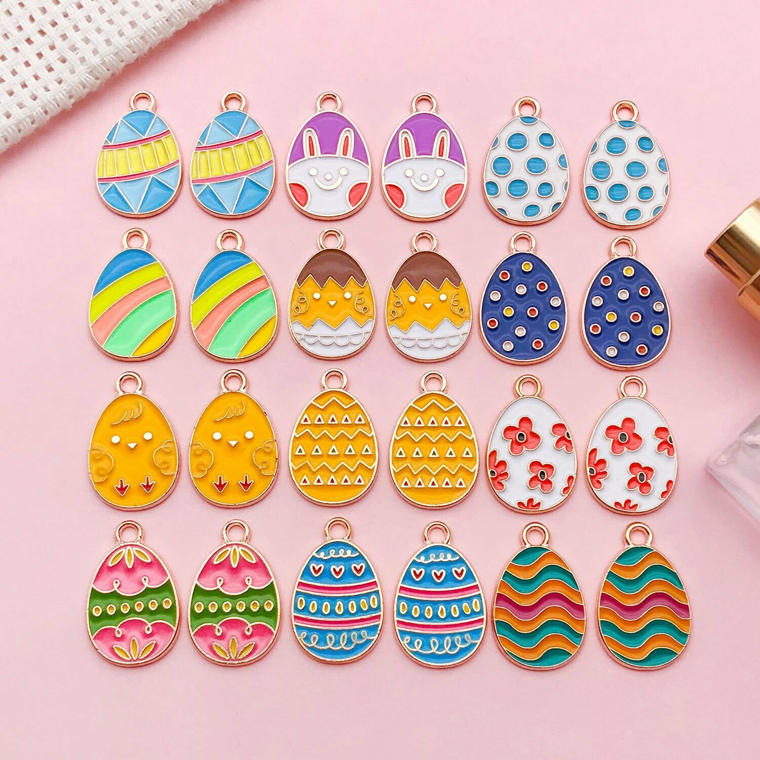Пасхальная коллекция24 разноцветных яйца создай весенние украшения! (кулоны, серьги, браслеты, декор)