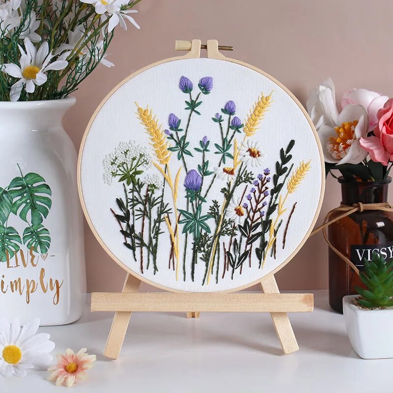 Вышивка цветочная Flower Invitation, хлопок, A, no hoop
