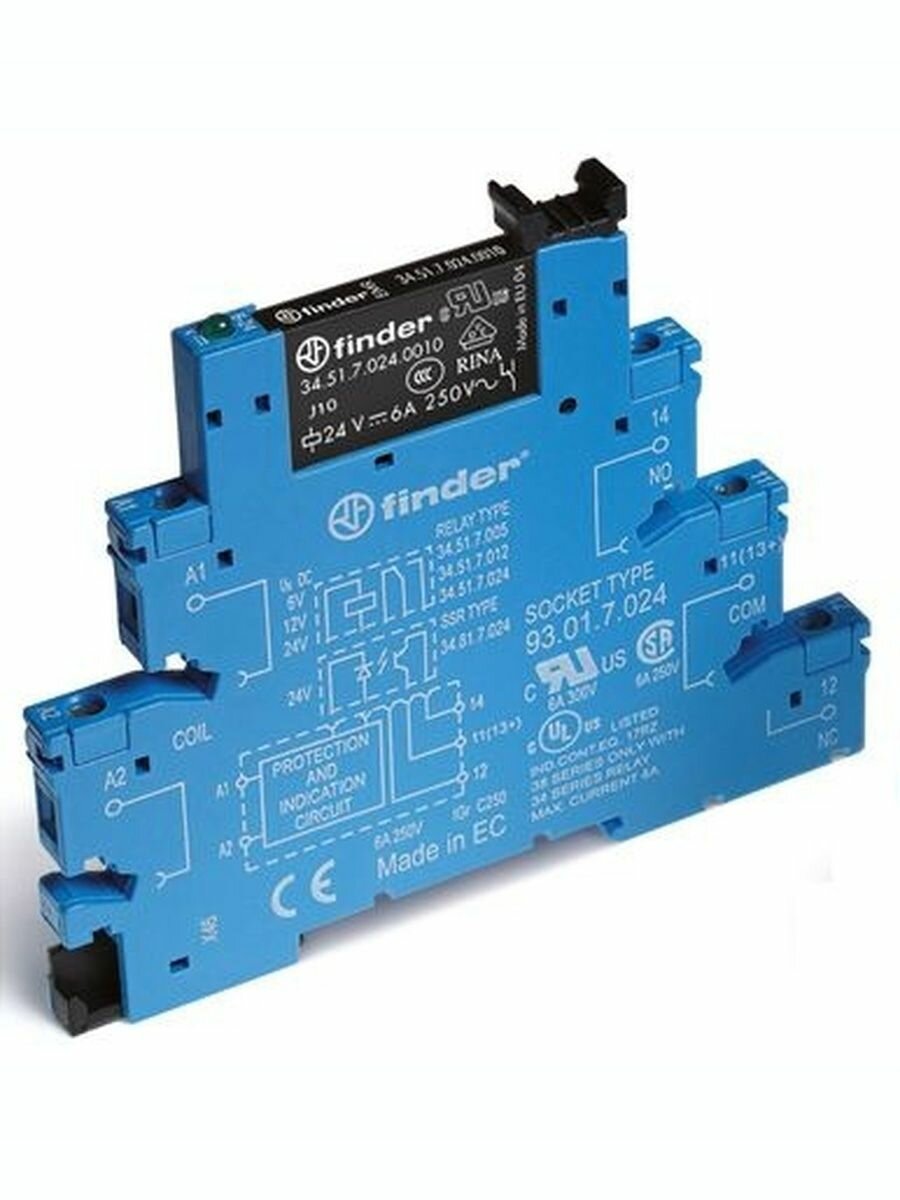 Модуль интерфейсный 34.51.7.060.0010+93010240 электромеханичское реле 1CO 6А AgNi 60В AC/DC