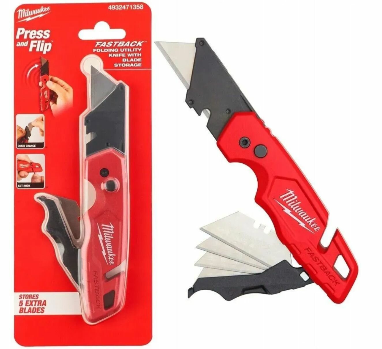 Нож Milwaukee многофункциональный складной Fastback 4932471358