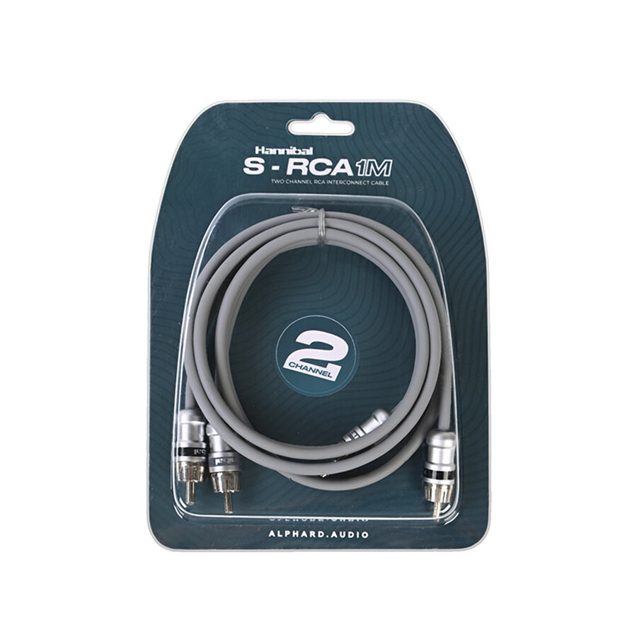 Межблочный кабель для авто Hannibal S-RCA, для сабвуфера, серый, 1м