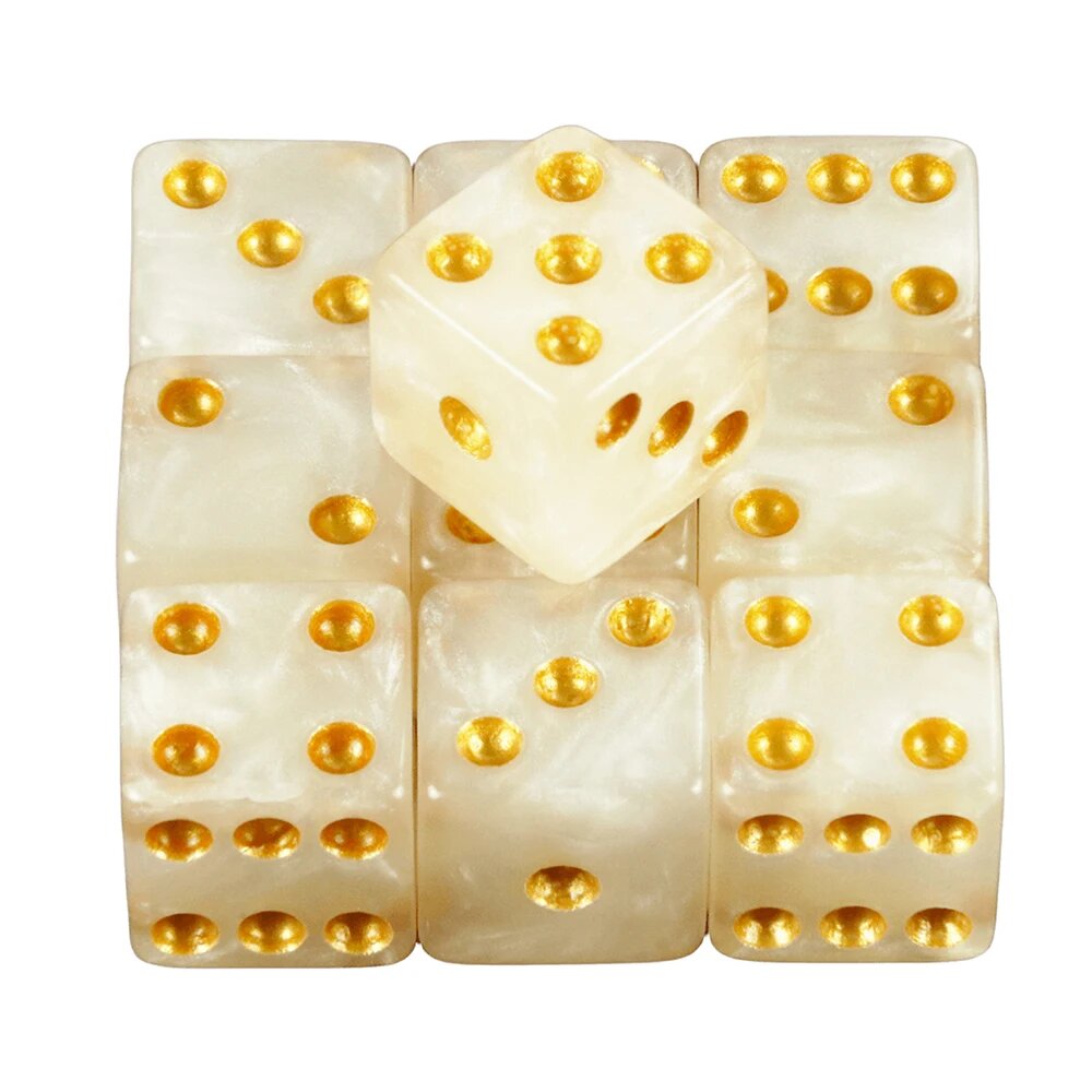 Dormia мраморные кубики для игр 12 мм, набор из 10 шт. Белый