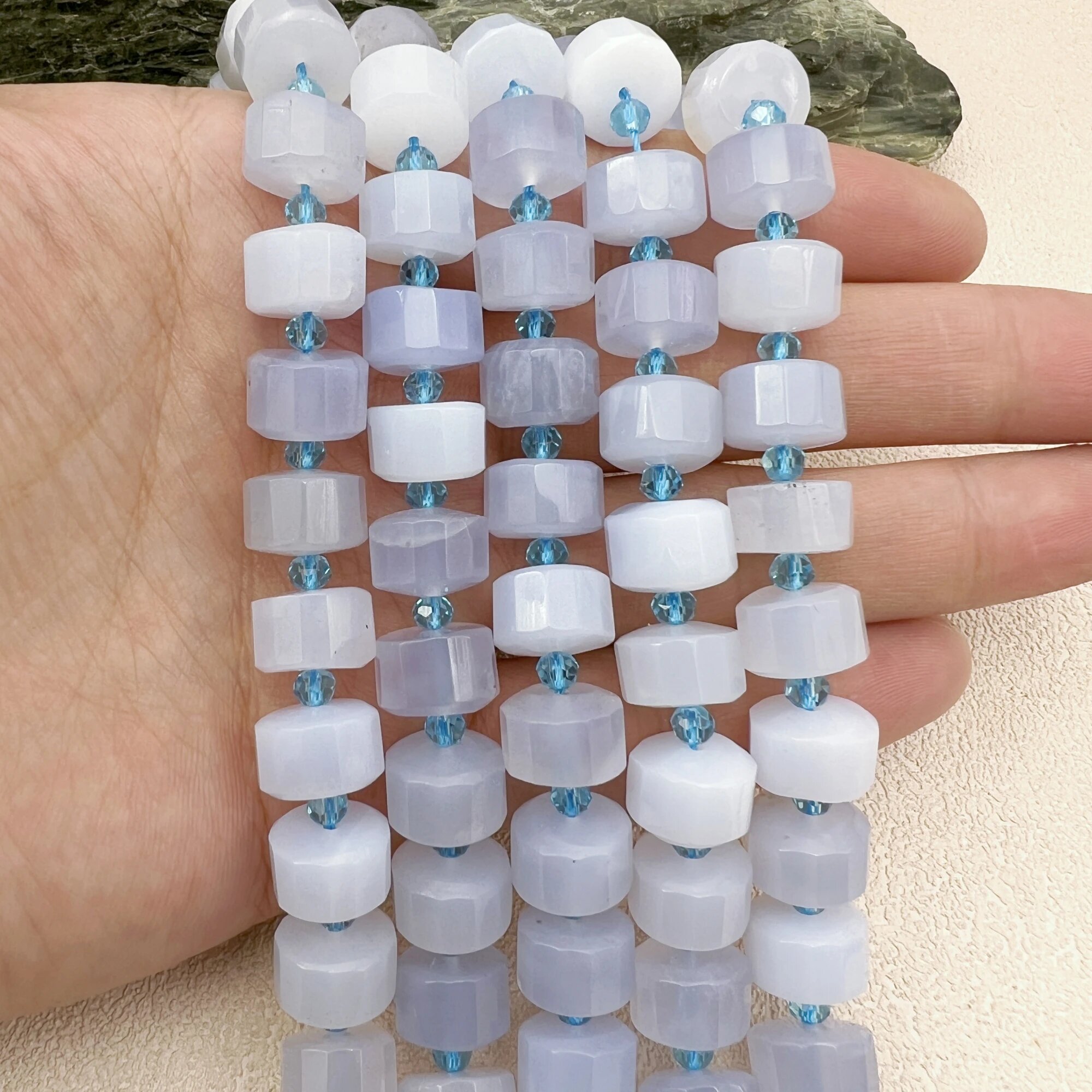 Натуральные азурлиты, голубой халцедон, бусины для самостоятельного изготовления ювелирных изделий MY240156