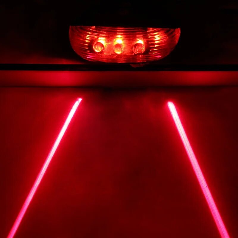Задний велофонарь LED с 2 лазерами, Red Parallel