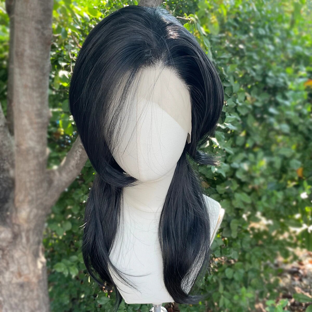 Artjosy Синтетические короткие вьющиеся парики Jet Black Rocker