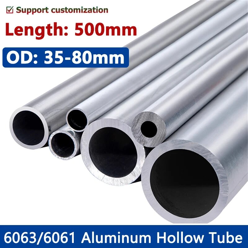 Алюминиевая труба 6063/6061 OD 35-80 мм 500 мм OD 36 x ID 33mm
