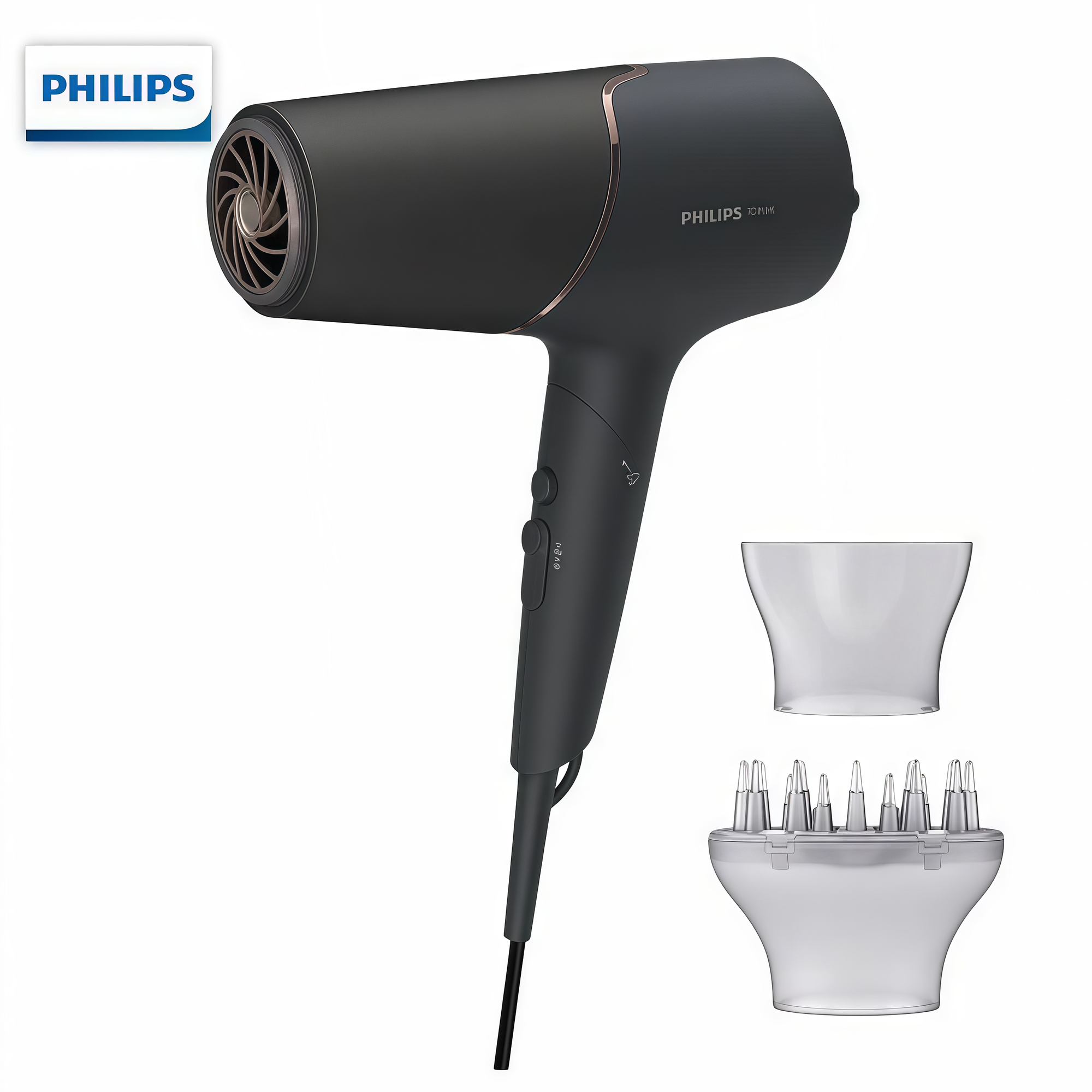 Фен Philips BHD538, ионизация, 2 температурных режима, складная ручка