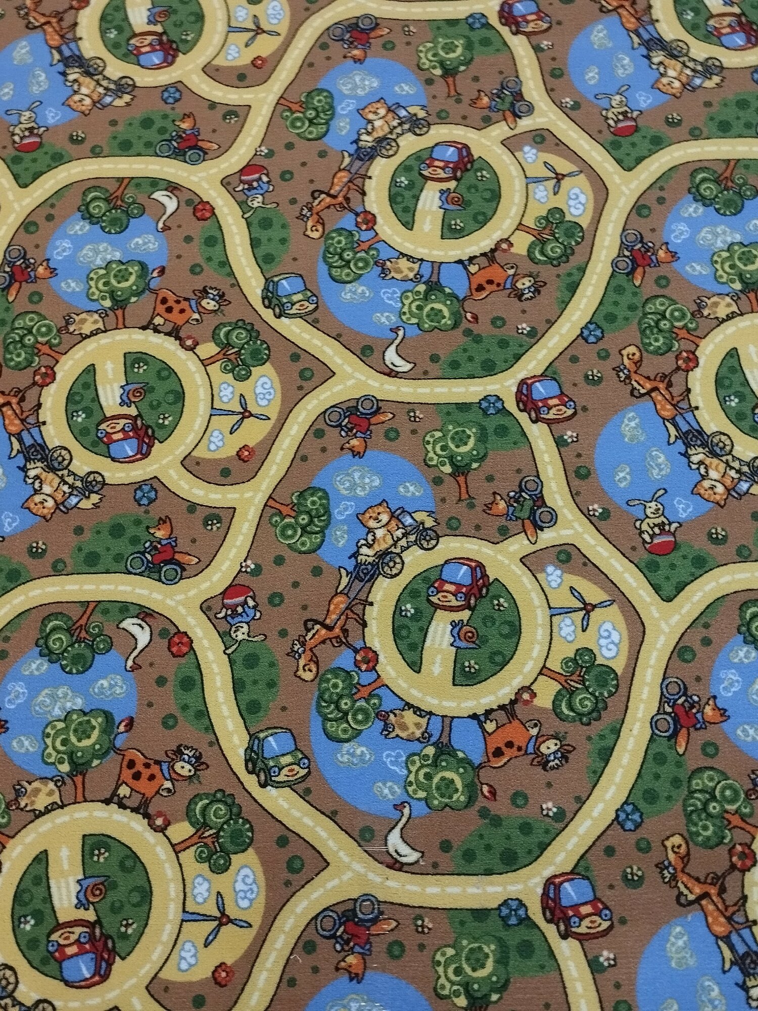 Ковровая дорожка на войлоке, Нева Тафт, с печатным рисунком, Дороги, детская, разноцветная, 2*3 м