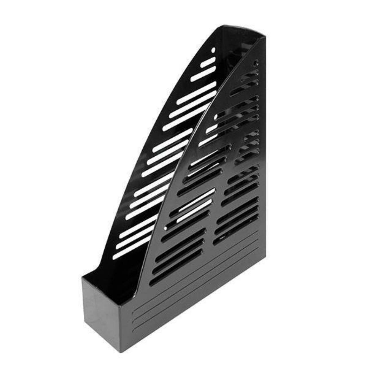 Лоток для бумаг INFORMAT, черный, пластик, вертикальное расположение, 70мм