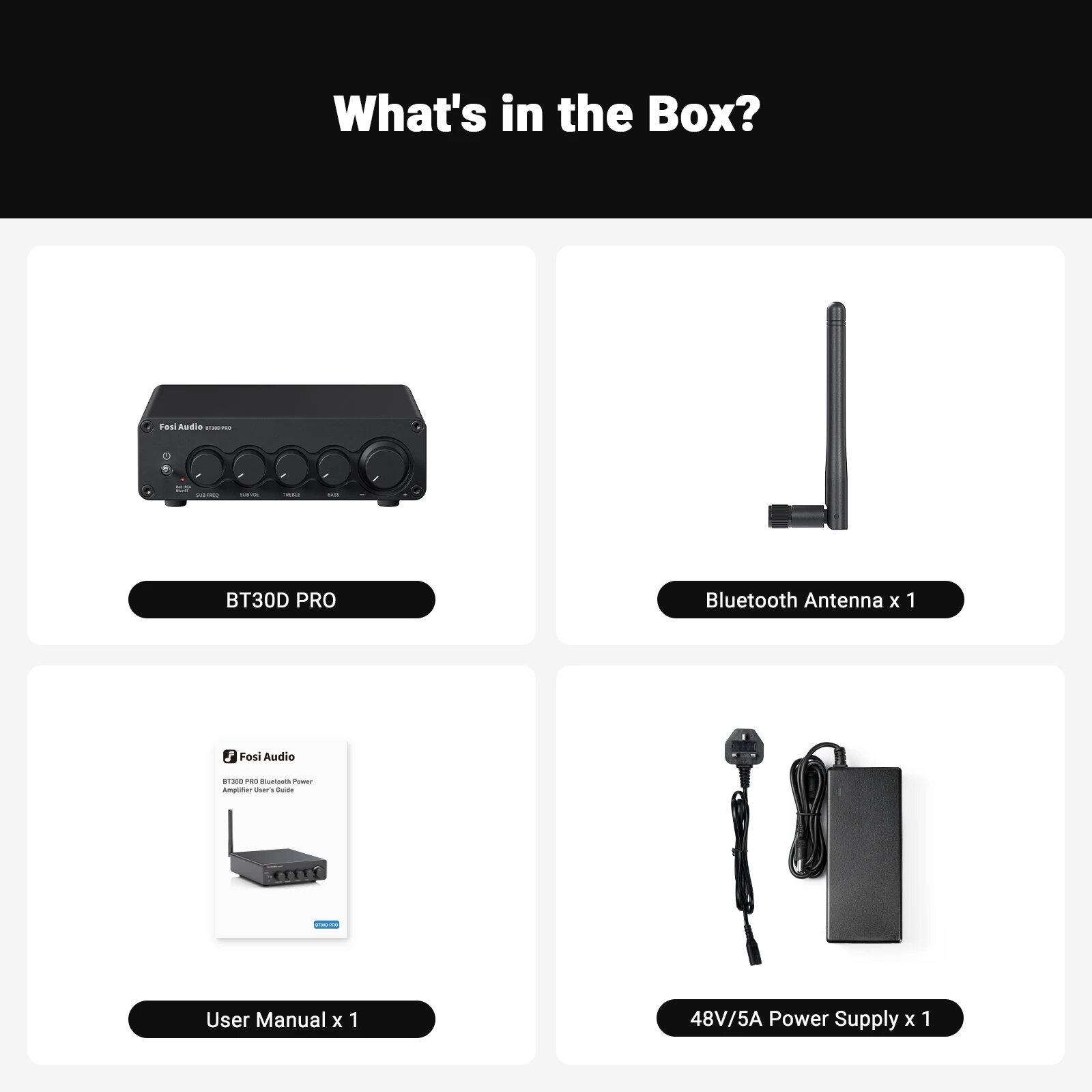 Fosi Audio BT30D Bluetooth Усилитель 2.1 BT30D PRO 48V5A