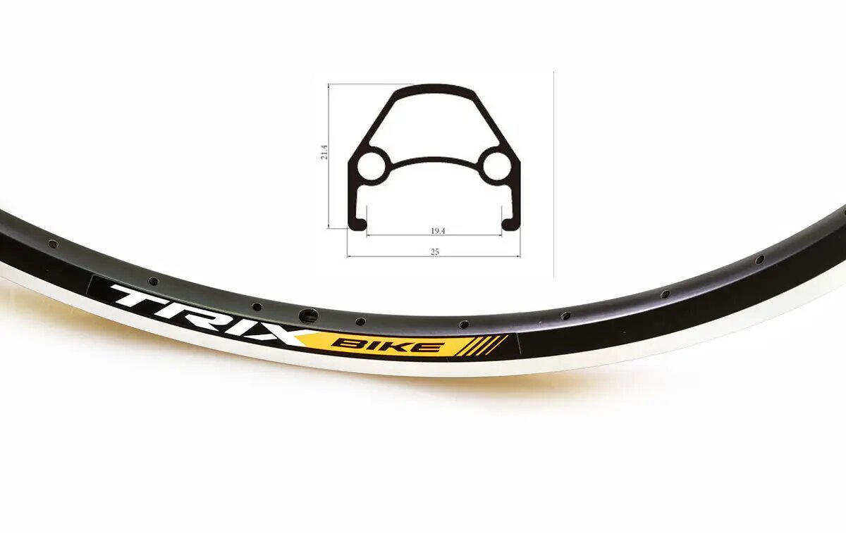 Обод 26" 36H AV Trix, двойной, фрез, 559х19.4/25х21.4мм, черный