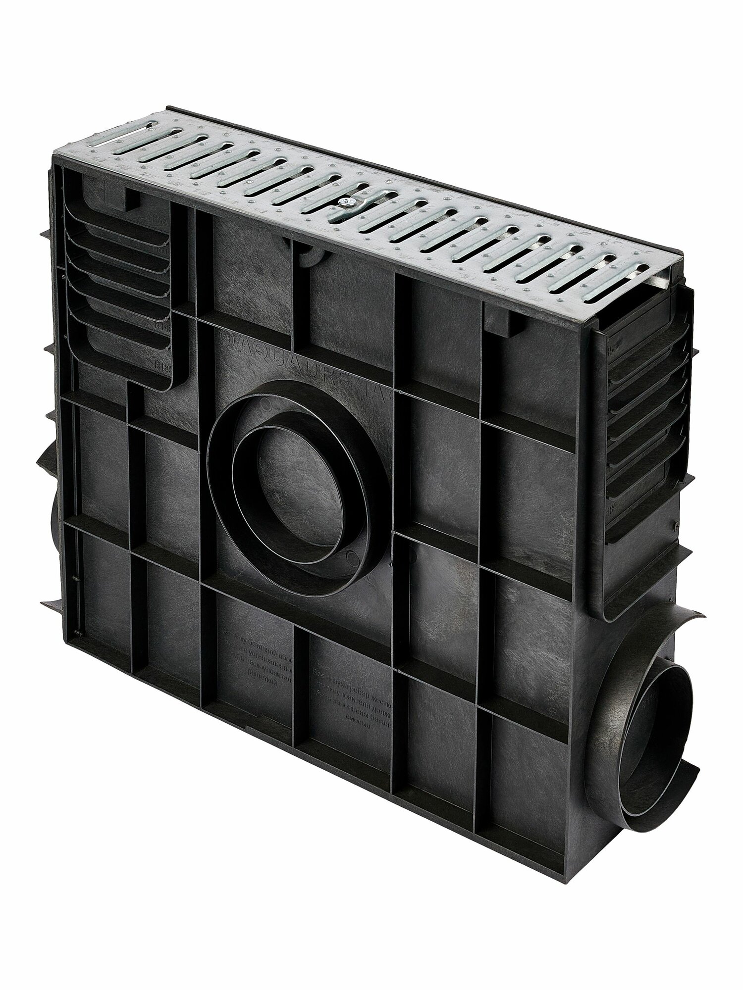 Пескоуловитель пластиковый AQD Classic DN100 с решеткой штампованной оцинкованной и крепежом