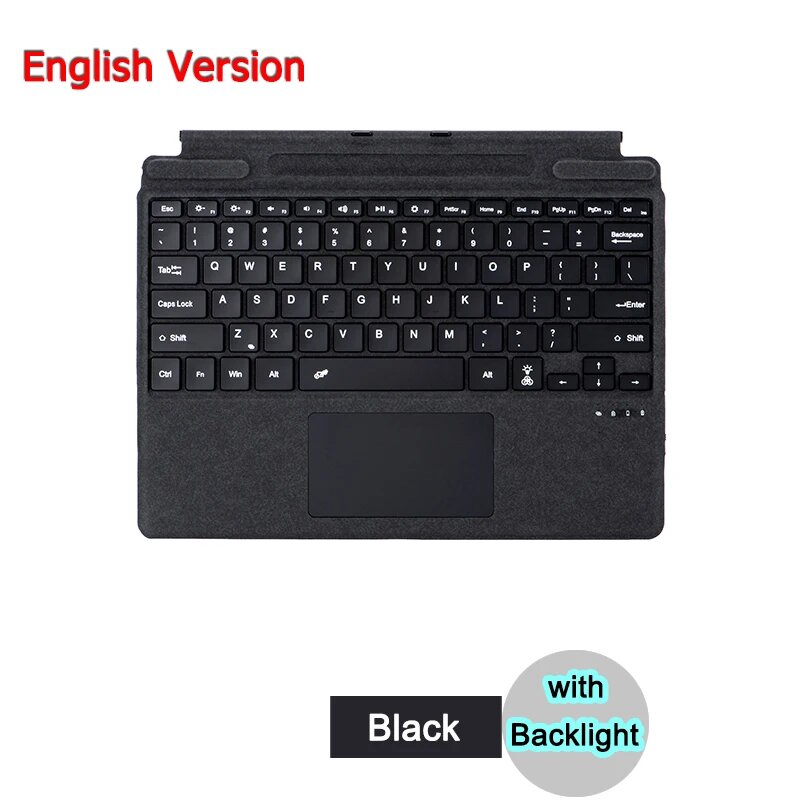 Bluetooth-клавиатура для Microsoft Surface Pro 11 2024 10 9 8 X For Surface Pro 11, Black n Backlit