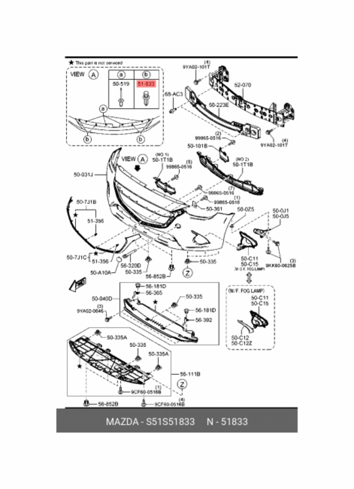 Клипса Mazda 6 (Gj) 12=>/Cx-5 (Ke) 11-17(Mazda S51S51833)