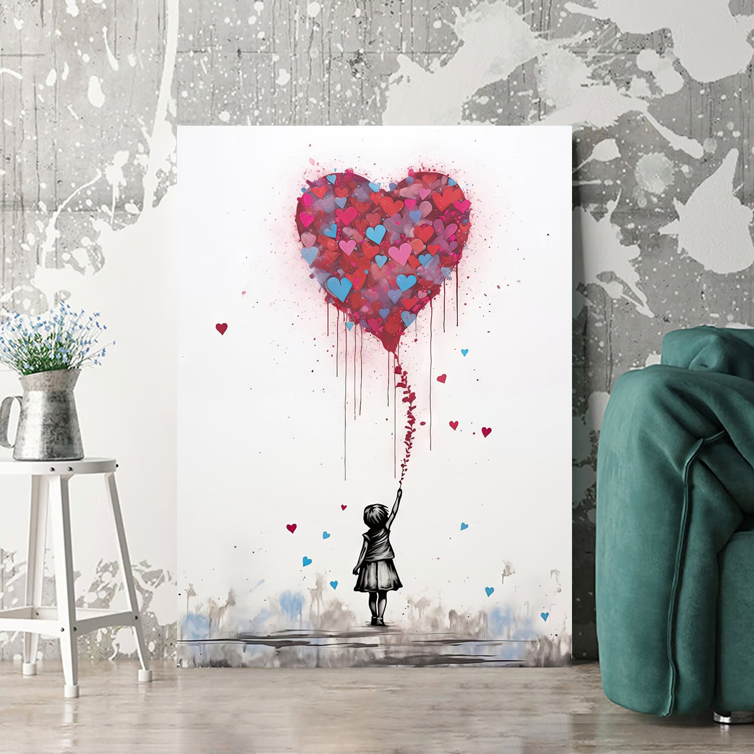 Картина на холсте - "Граффити, поп арт, Бэнкси", 40х60 см.