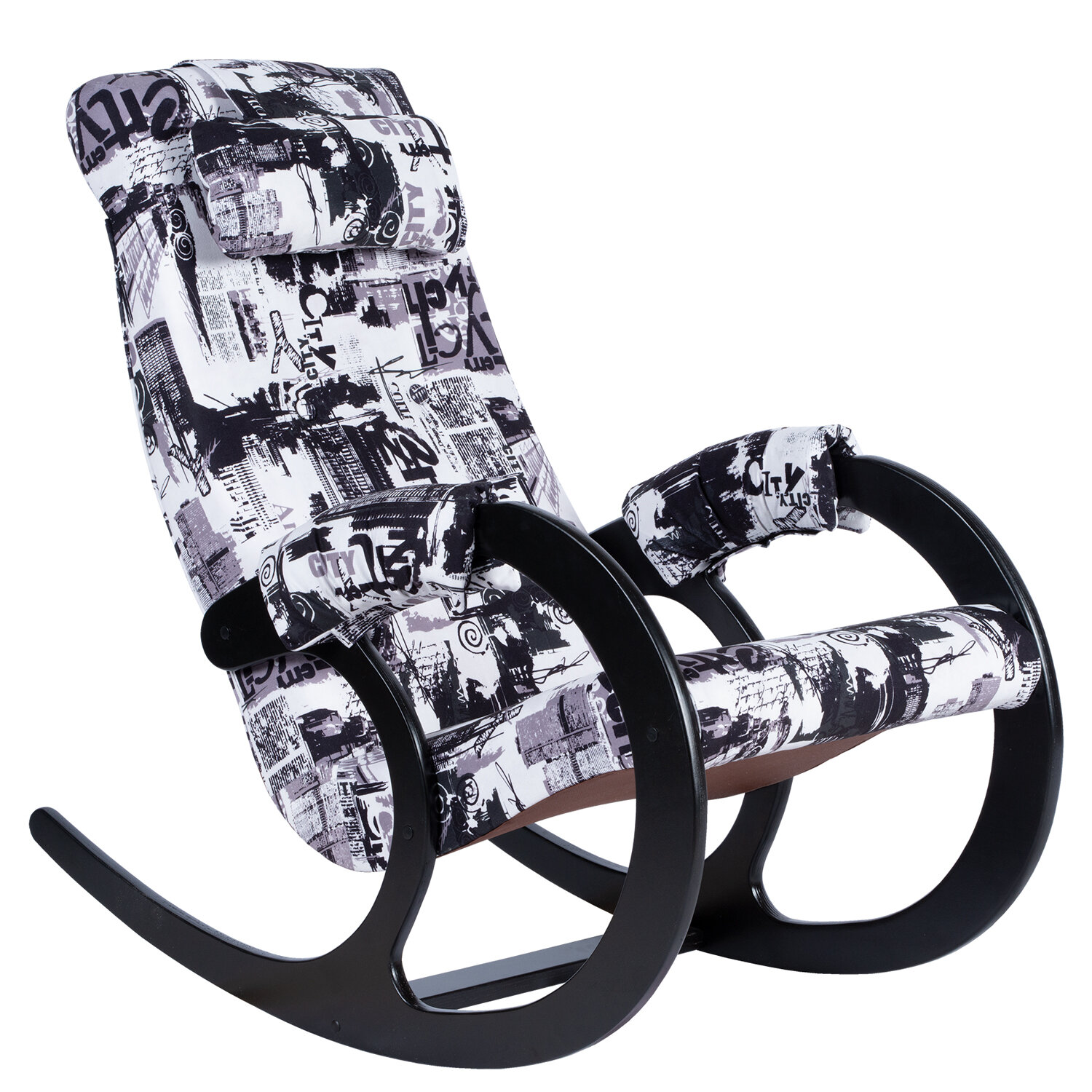 Кресло-качалка Блюз Ткань, City Grey, Венге