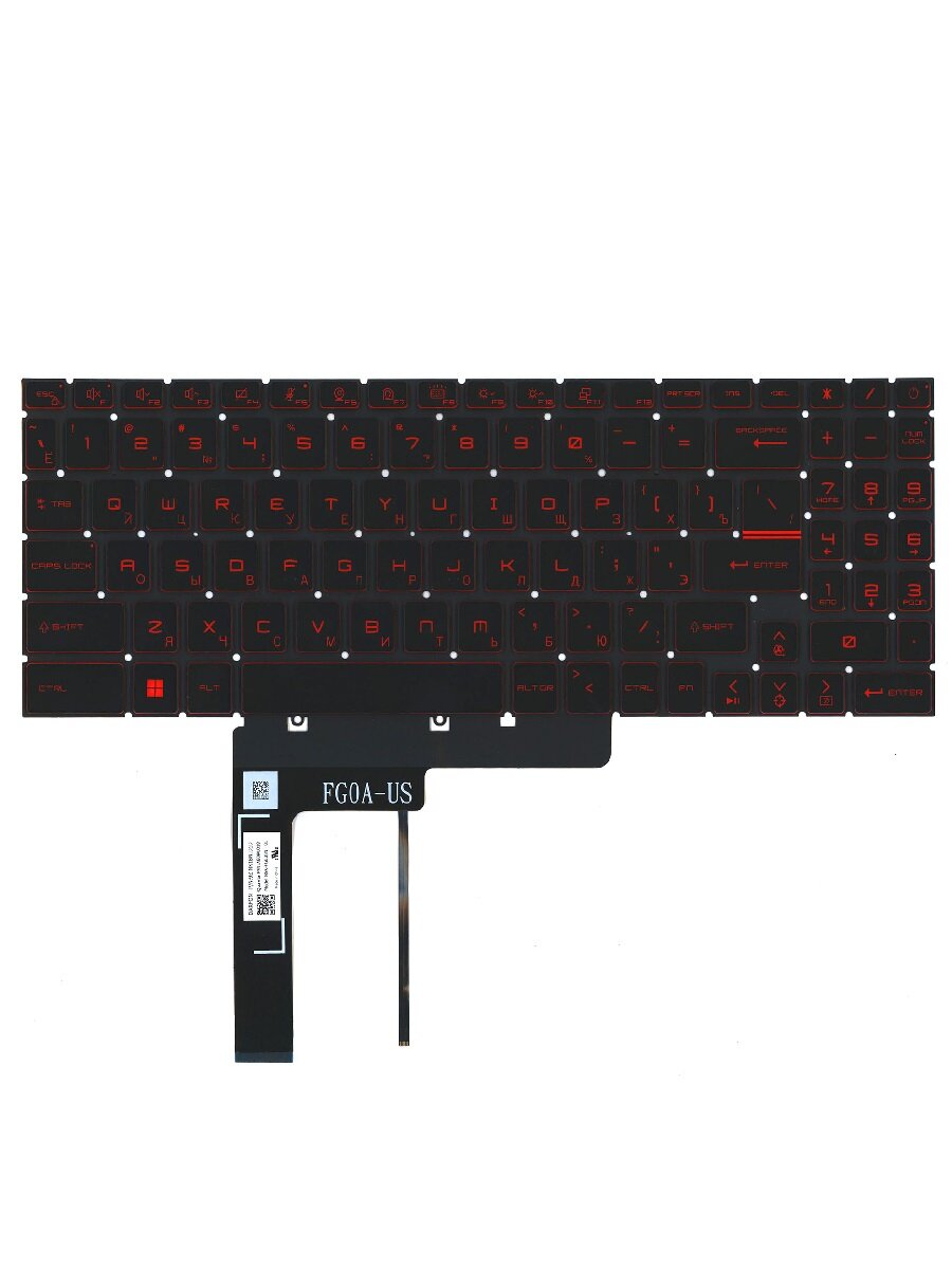 Клавиатура для ноутбука MSI Katana GF66 GF76 MS-17L1 черная с подсветкой