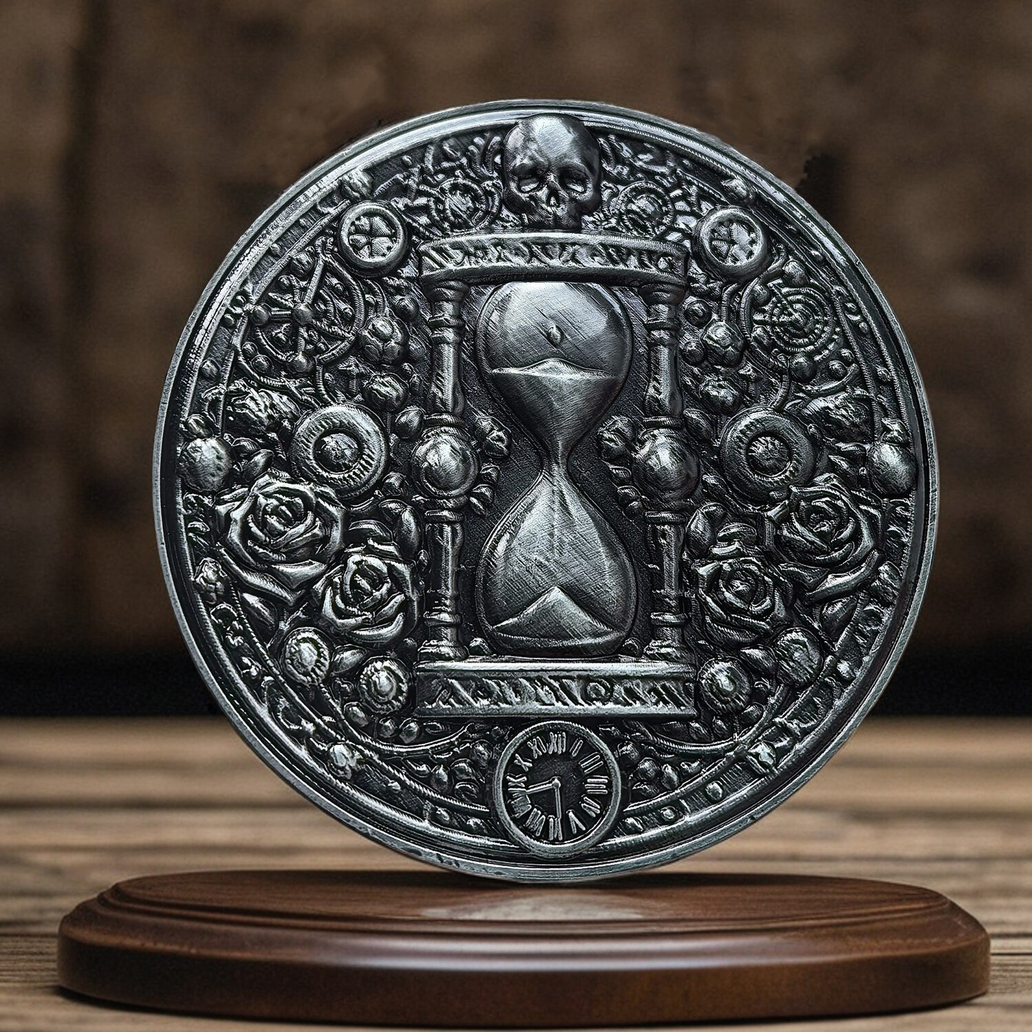 Коллекционная версия AA: вызов-монета, диаметром 1,72 дюйма, тема «Скелет времени», медаль «Тихая молитва»