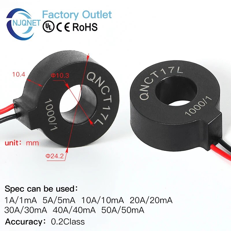 Микропрецизионный трансформатор тока NJQNET QNCT18L QNCT17L 1000-1