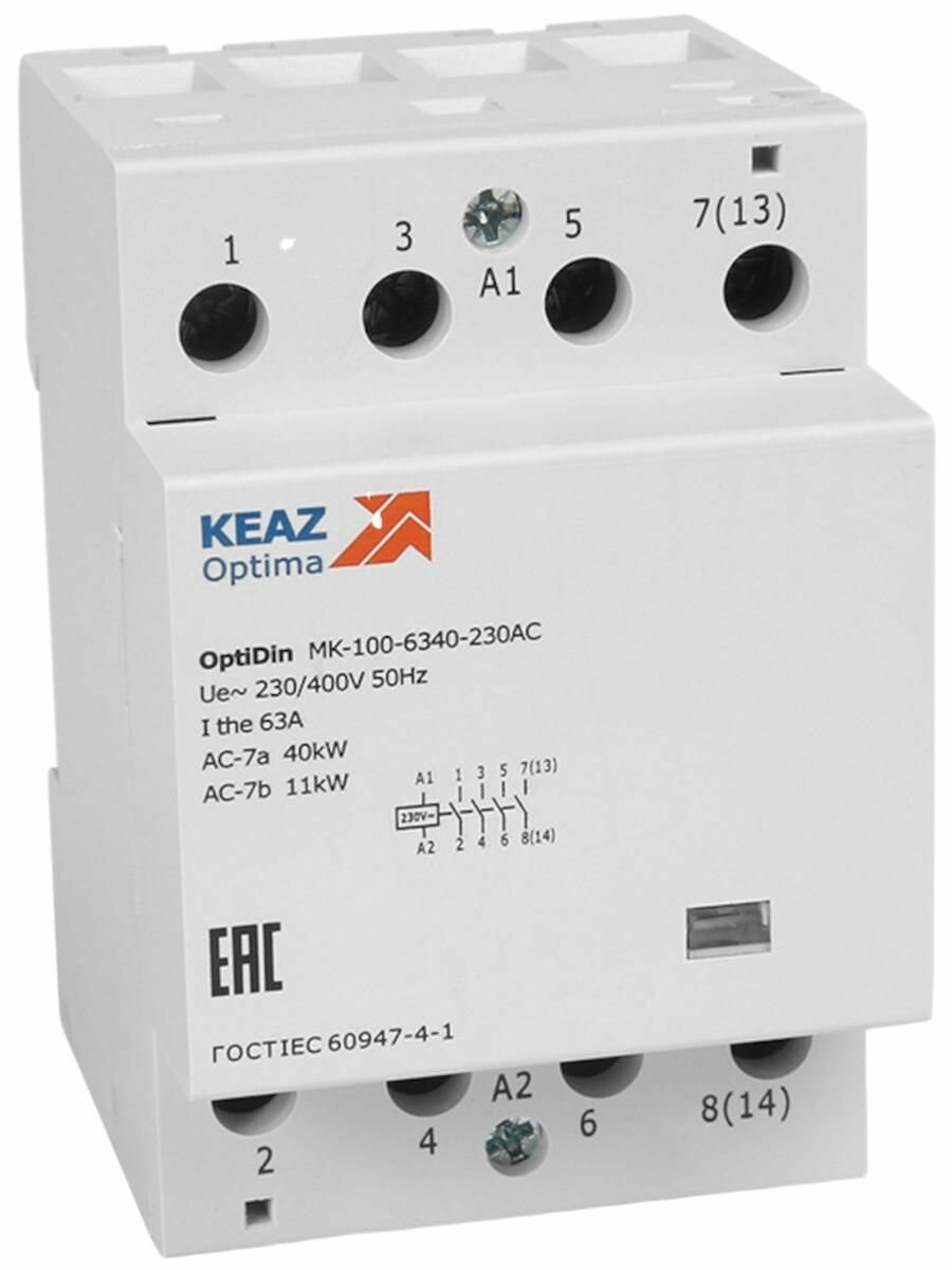 КЭАЗ Контактор модульный OptiDin MK-100-6320-230AC (арт. 321167)