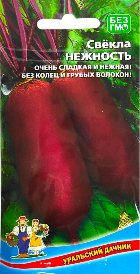 Семена свеклы "Нежность" 10 упаковок по 2 гр - корнеплоды цилиндрические, выравненные и гладкие, массой 160-300 г. Мякоть фиолетовая, нежная, без колец и грубых волокон.