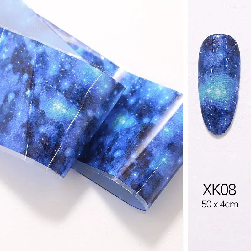 Фольга для ногтей XK08, синий космос, 50x4 см, Цвет: 15
