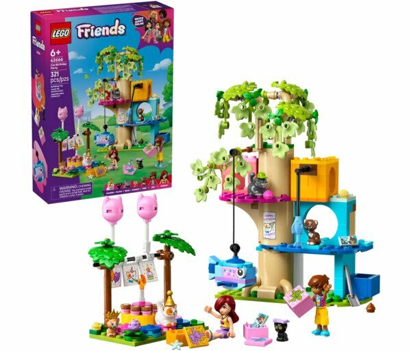Конструктор LEGO Friends 42666 Кошачий день рождения и домик на дереве (Lego 42666)