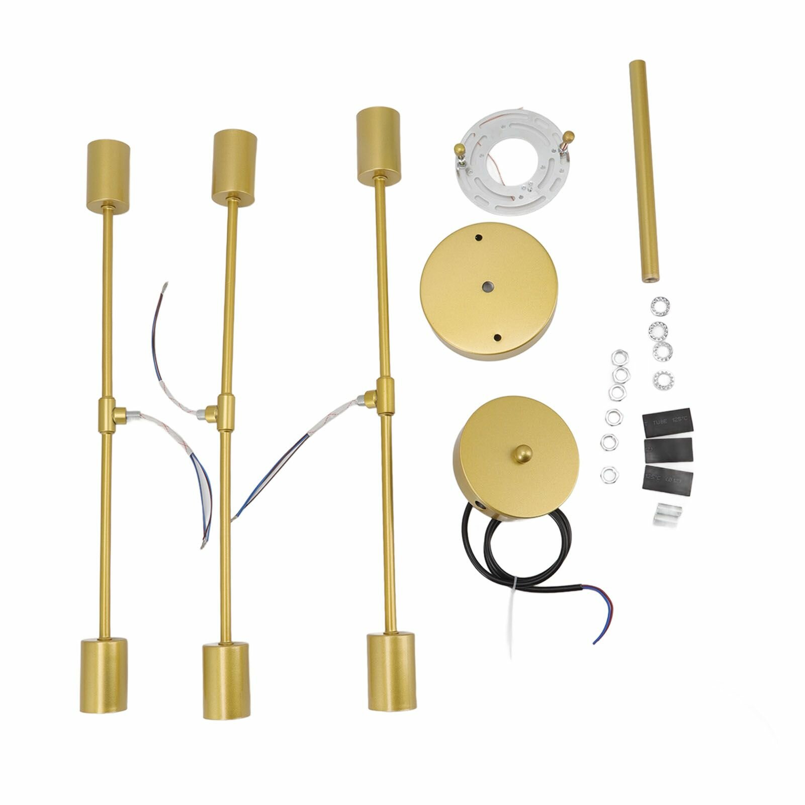 Ретро люстра Sputnik с 6 лампами, золотая, для ресторанов или спален