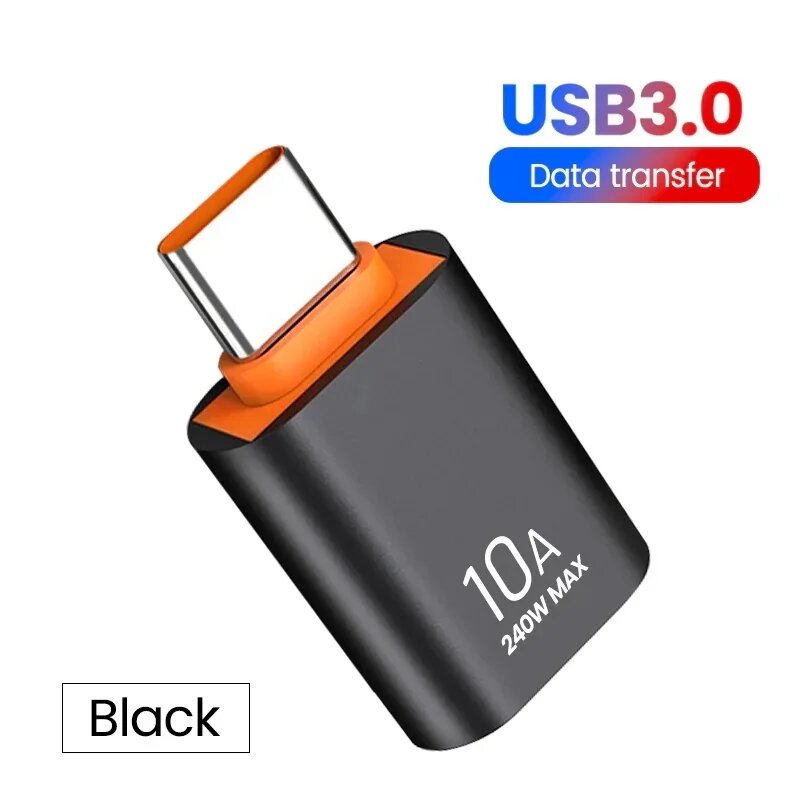 Адаптер данных USB 3.0 Type-C типа C 10A OTG USB C «папа» на USB «мама» для Macbook Xiaomi Samsung S20 Быстрый разъем OTG