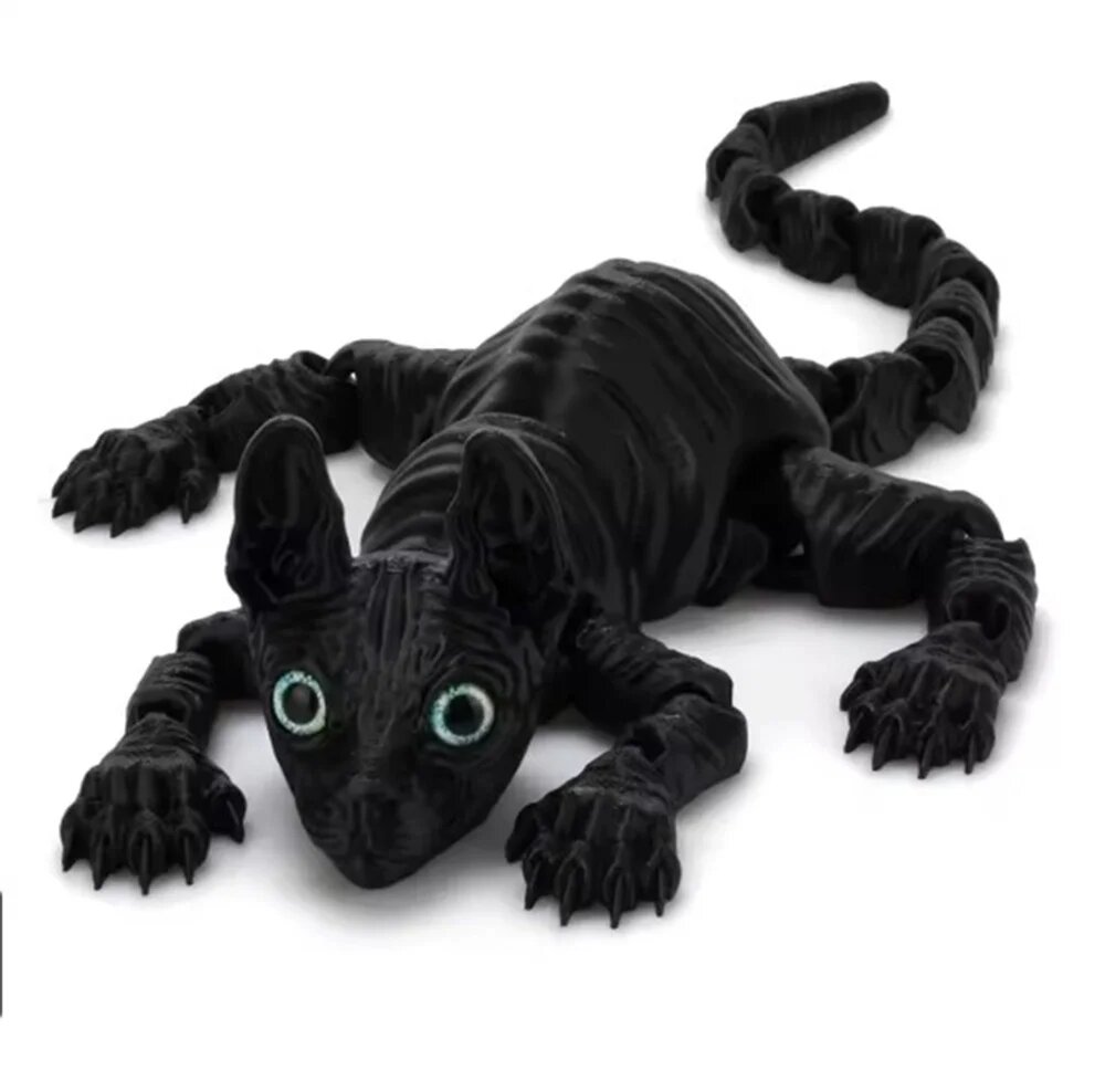 Черная шарнирная фигурка кошки сфинкса, Цвет: C