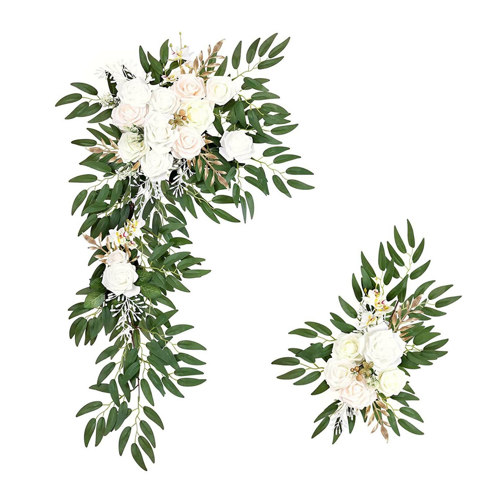 Цветочный комплект белой свадебной арки, декор зоны приема, украшение свадебной арки, элегантность и романтика для свадебной церемонии